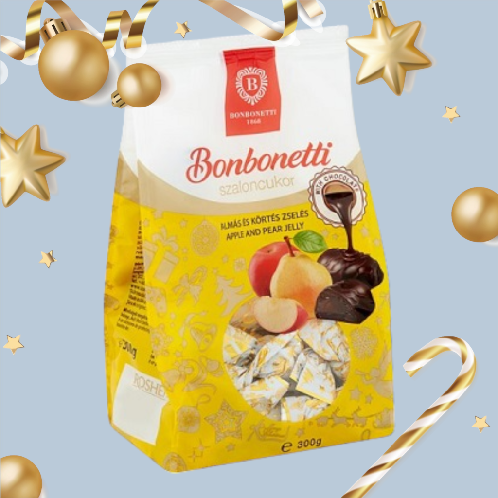 Bonbonetti étcsokoládés alma és körte ízű zselés szaloncukor 300 g